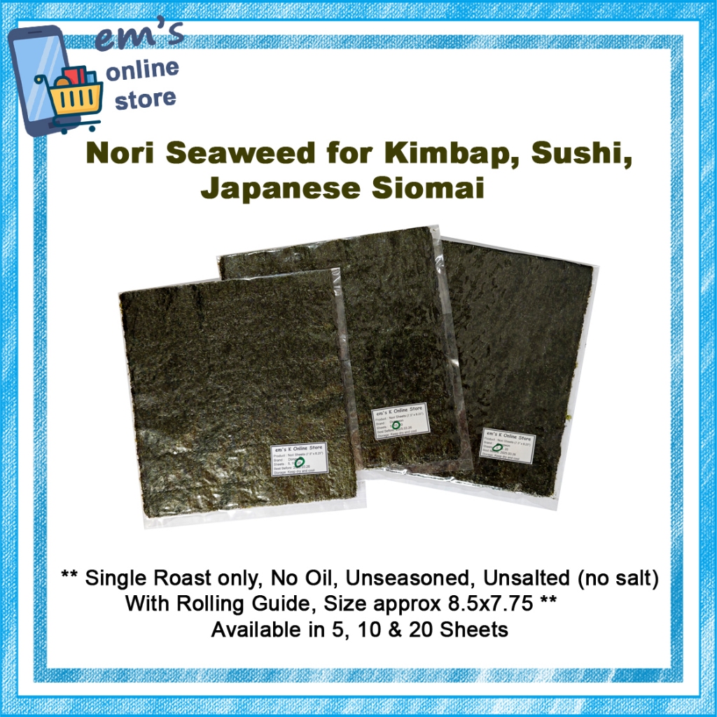 Korean Nori Sheets Seaweed Wrapper for Kimbap Sushi Roasted and ...