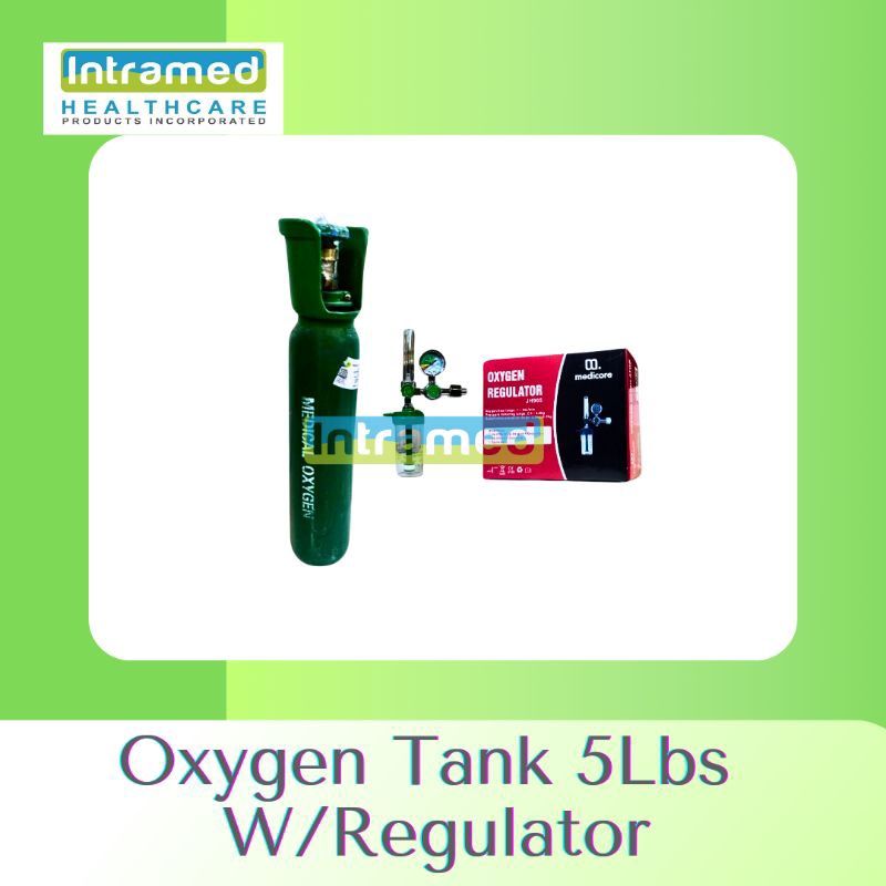 Oxygen Tank 5LBS Complete Set (with content/refill Medicore Regulator ...