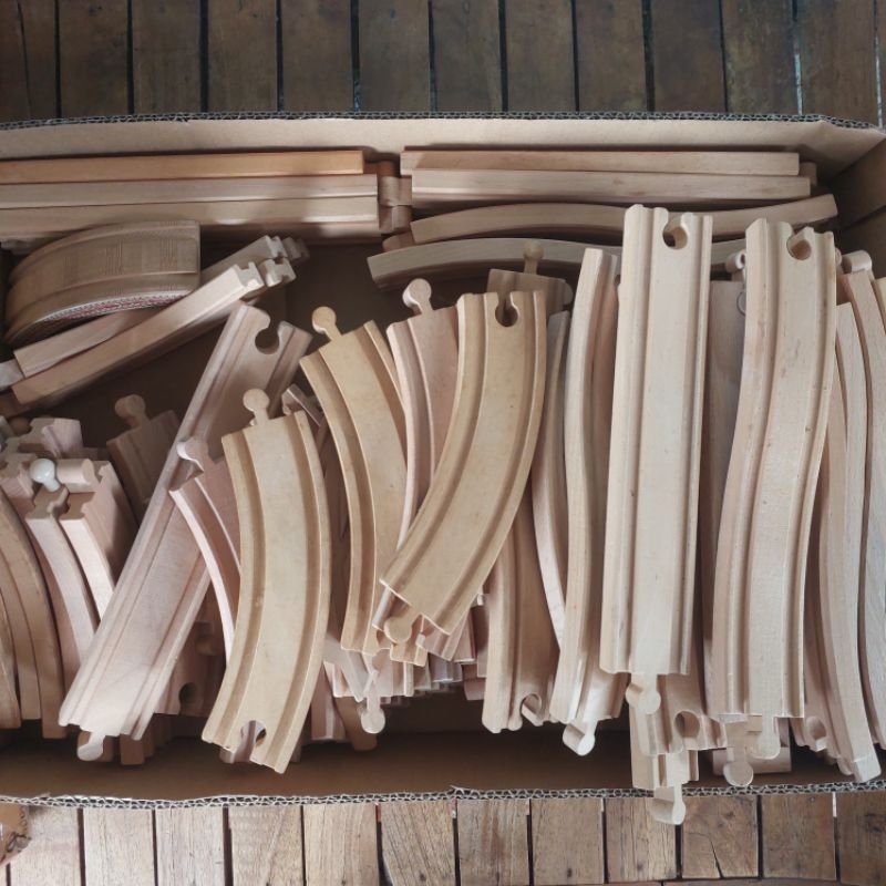 Wooden Train Tracks per Piece ( Preloved) | Shopee Philippines