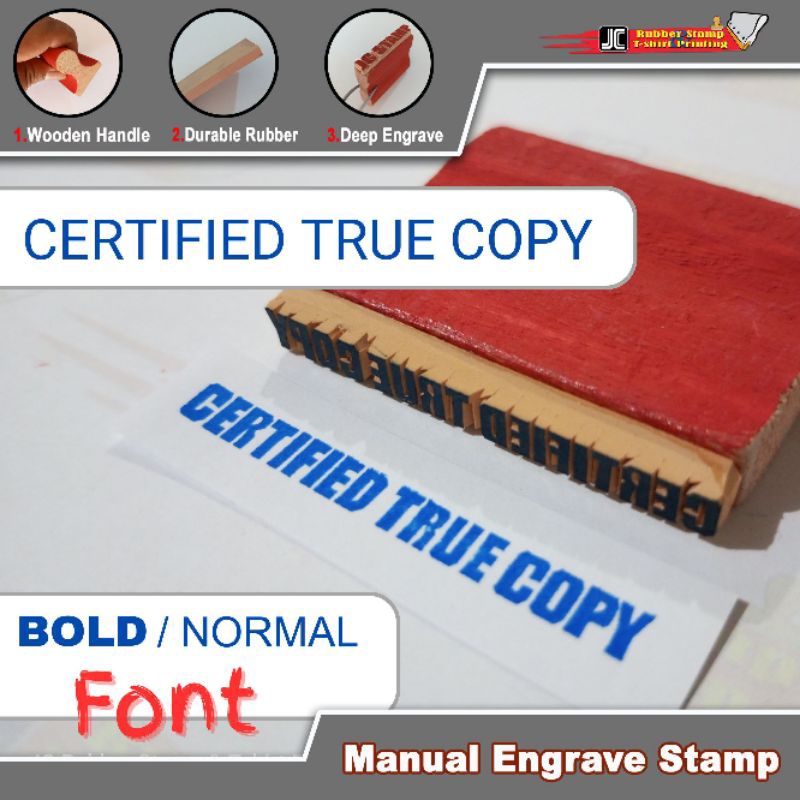 CERTIFIED TRUE COPY STAMP 1 liner .25 x 2.5 inches - 2 liner .45 x 2.5 ...