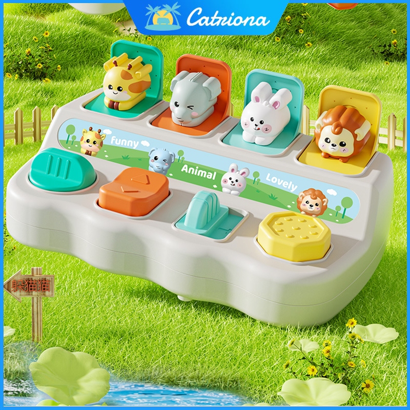 Interactive Pop Up Animals Toy for Toddlers Baby Early Education Cause ...