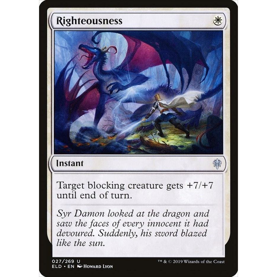 Magic the Gathering - Righteousness - MTG White - ELD - NM - (_RAS ...