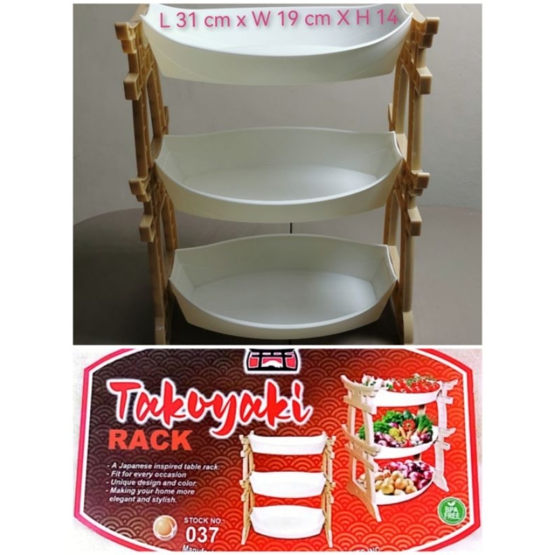 Uniglobal Takoyaki Japanese Inspired 3 Layer Rack Fruit Tray Cake ...