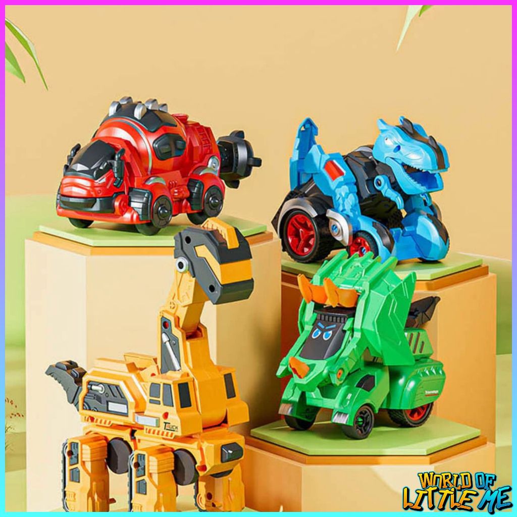 KIDS Toy Vehicles Dinosaur Transformation Car Collision Inertia Car Rex ...
