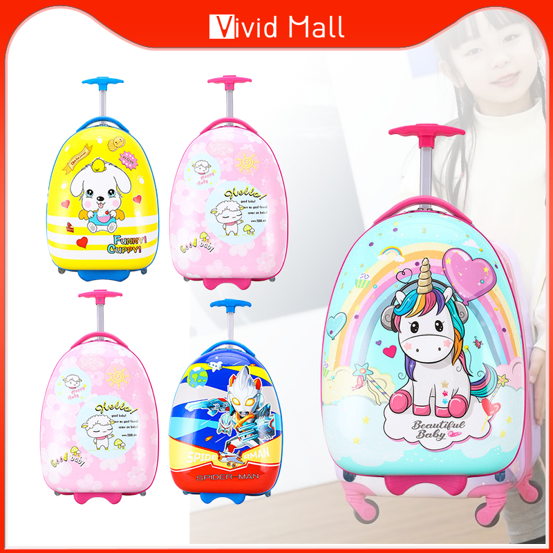 Vivid Kids Luggage Trolley Bag for Children's Luggage For Kids Lightweight Mini Travel Luggage ...