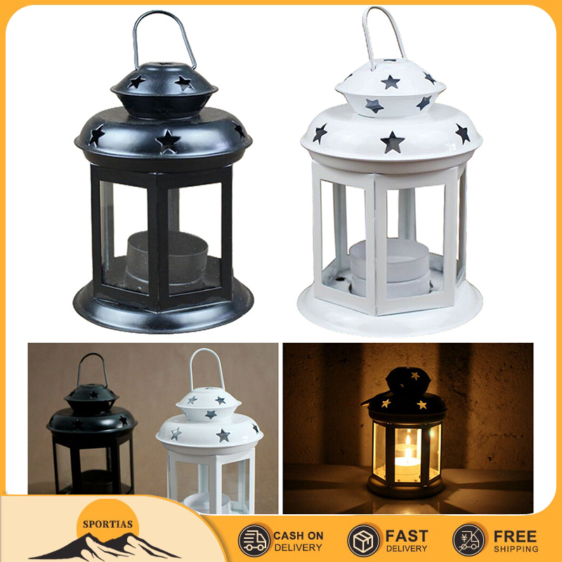 European-style Castle Classical Candlestick Iron Art Glass ...