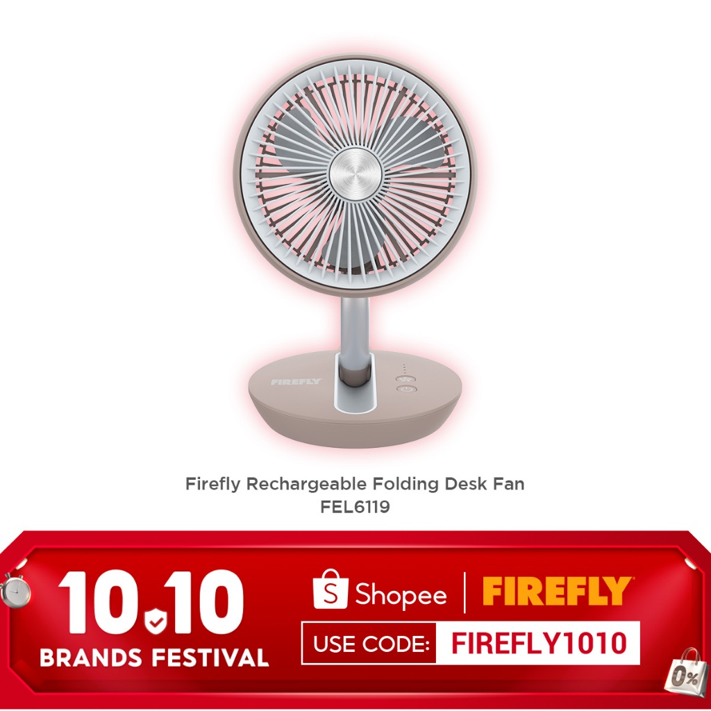 Firefly Rechargeable Folding Desk Fan | Shopee Philippines