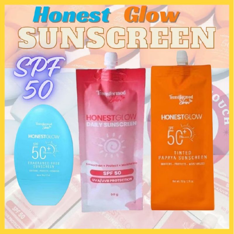 Honest Glow Sunscreen SPF50 50g sun protection sunblock sunshield ...