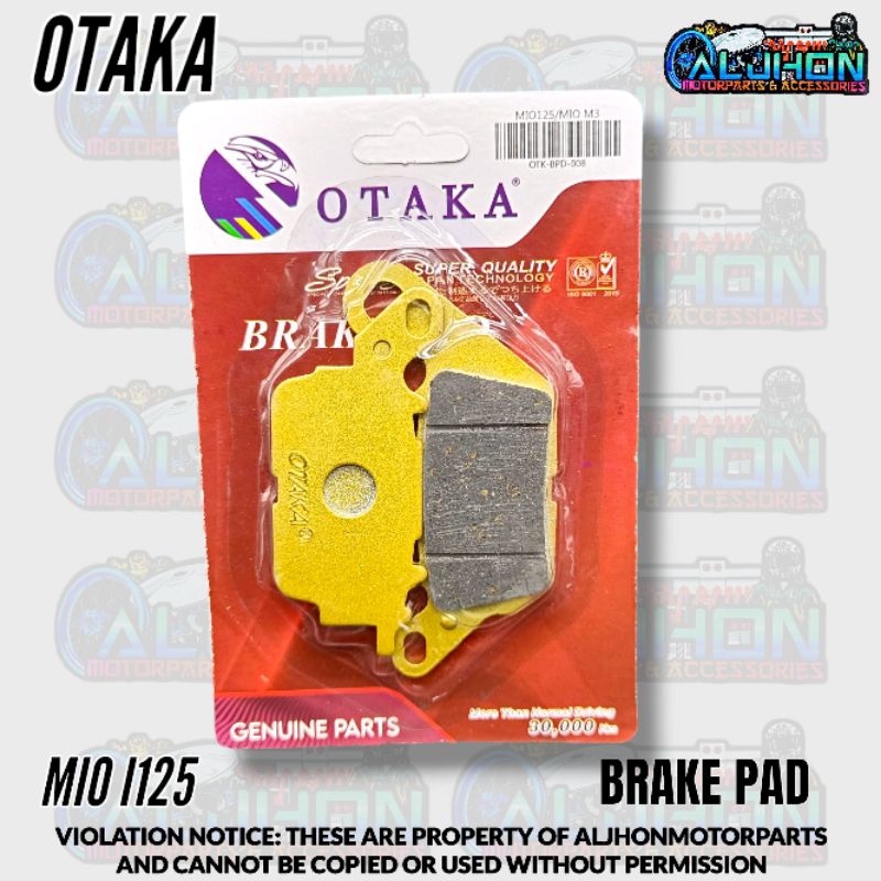 OTAKA MIO I125 / M3 / NMAX Front BRAKE PAD | Shopee Philippines