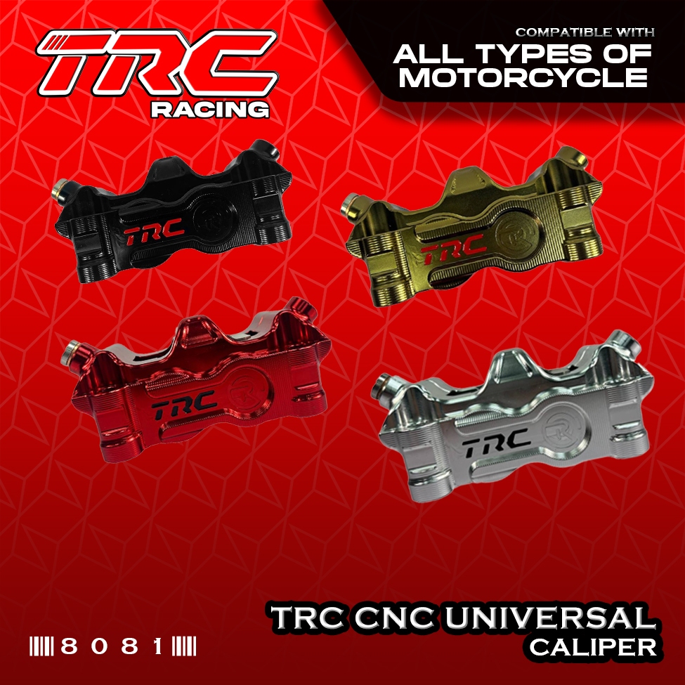 TRC Racing CNC Universal Brake Caliper 4 POT Ceramic Pistons w ...