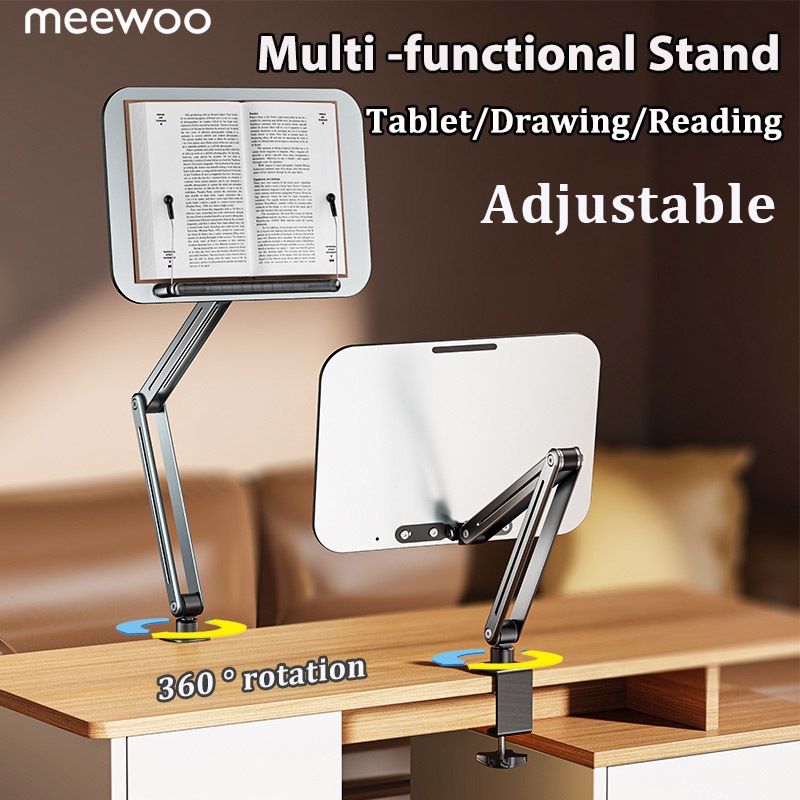 Meewoo Multi-role Book Stand for Reading Tablet Stand 360 Rotating Long ...