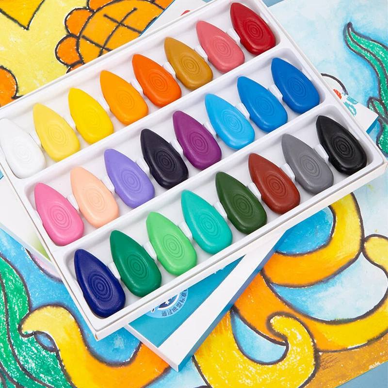 12 colors / 24 colors "Does not dirty hands" raindrop plastic crayons ...
