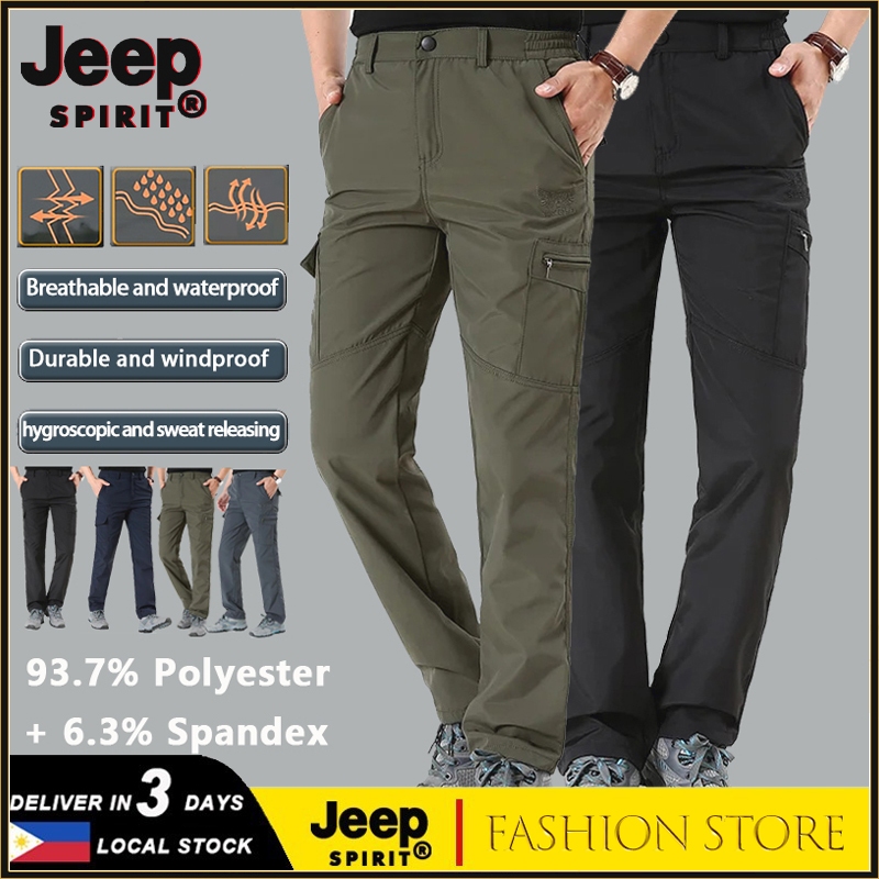 JEEP SPIRIT Cargo Pants for Men Outdoor Waterproof Tactical Pants for ...