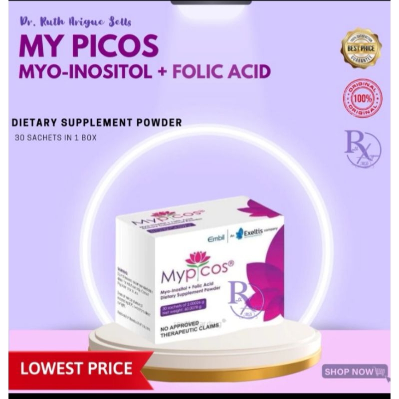 MyPiCOS myo-inositol folic acid dietary supplement powder - box of 30 ...