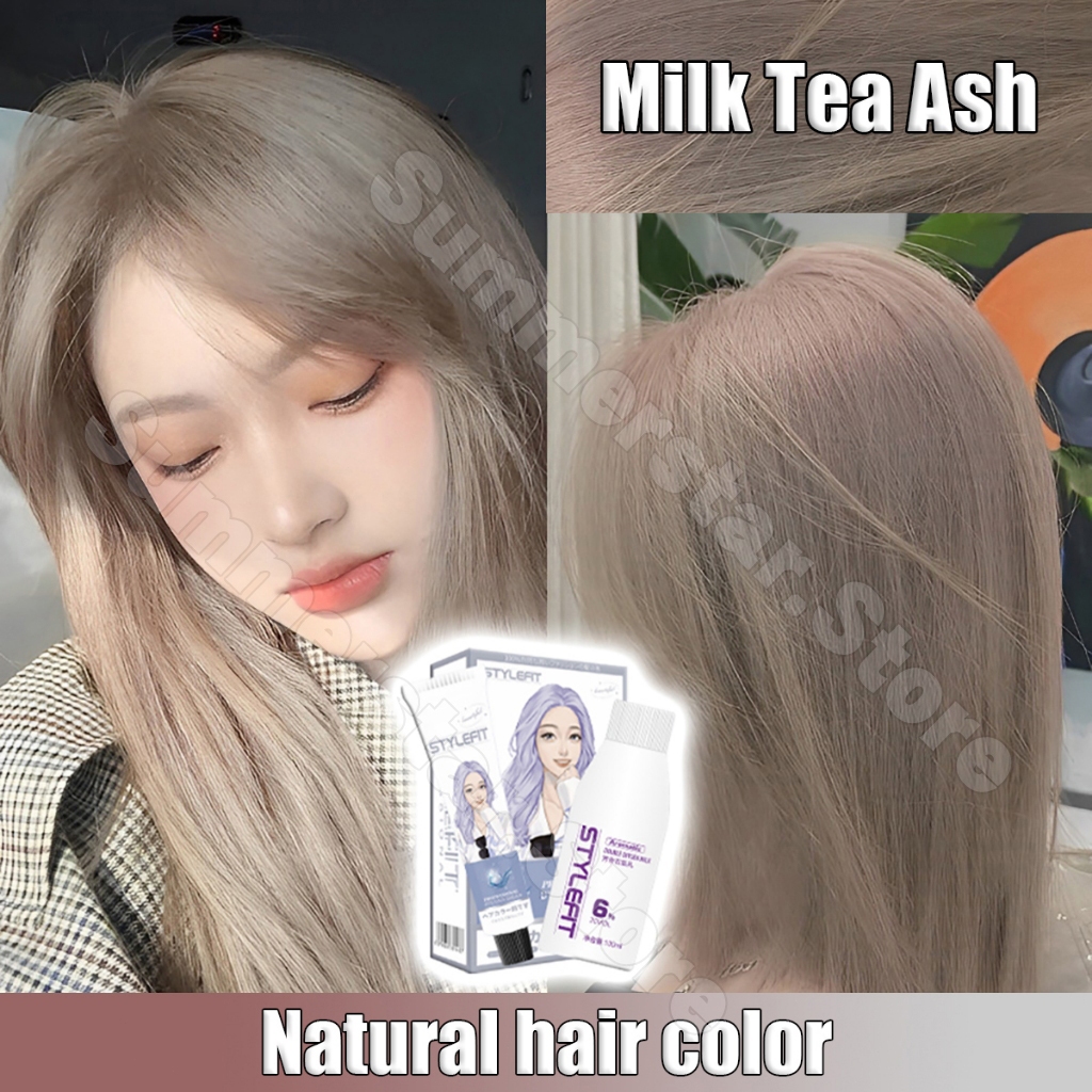 STYLEFIT Hair Color（100ml Hair Dye+100ml Oxidant）/Milk Tea Ash Hair ...