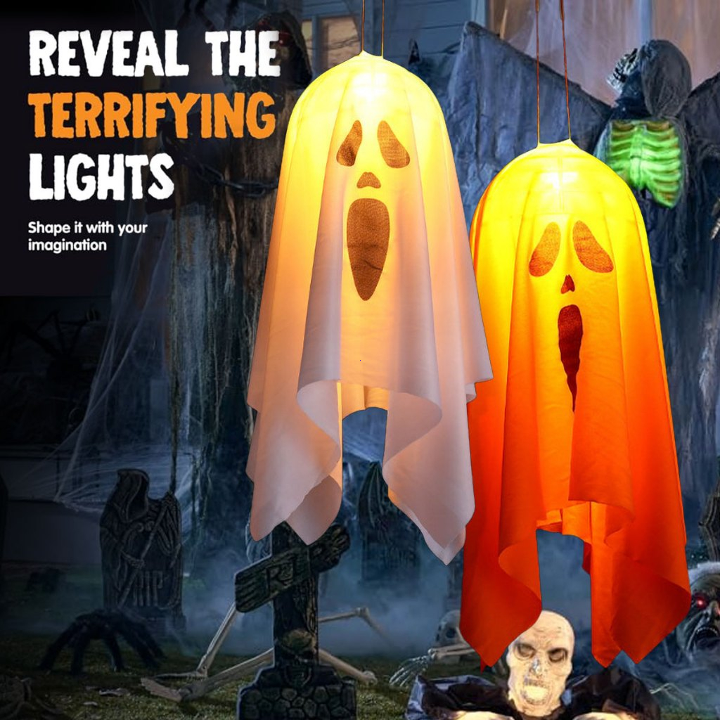 Halloween Ghost Light LED Glowing Ghost Hanging Light Horror Lantern ...