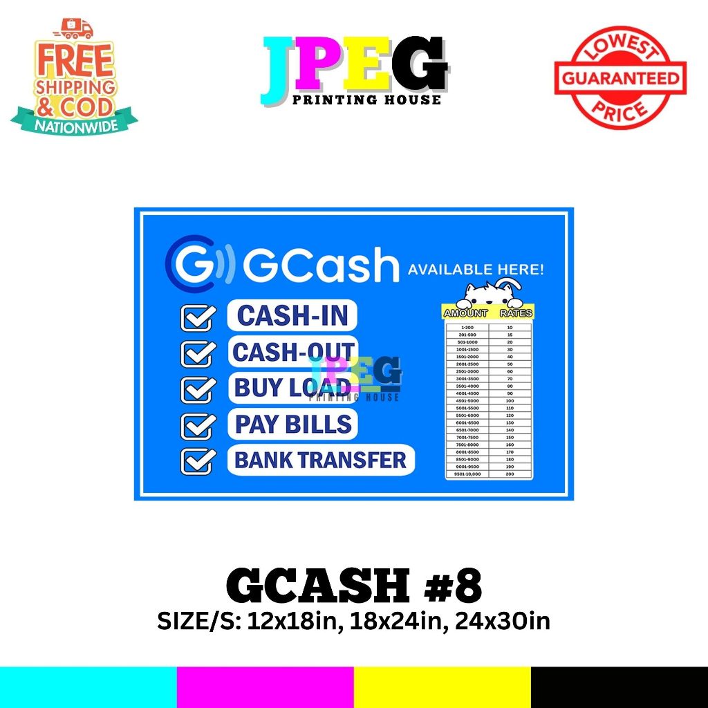 GCASH #8 Tarpaulin Cash in Cash Out Affordable High Quality Tarp SQ FP ...