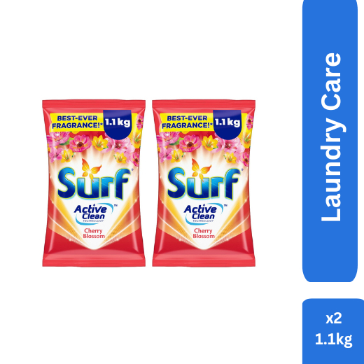 Surf Powder Detergent Cherry Blossom 1.1kg Pouch, Bundle of 2 | Shopee ...