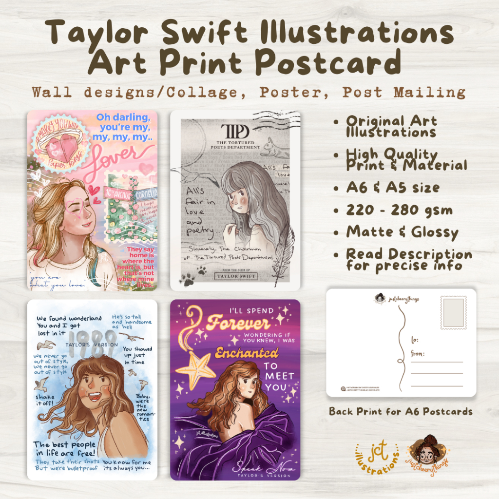 Taylor Swift Art Print Postcards 280gsm High Quality Print for Wall ...