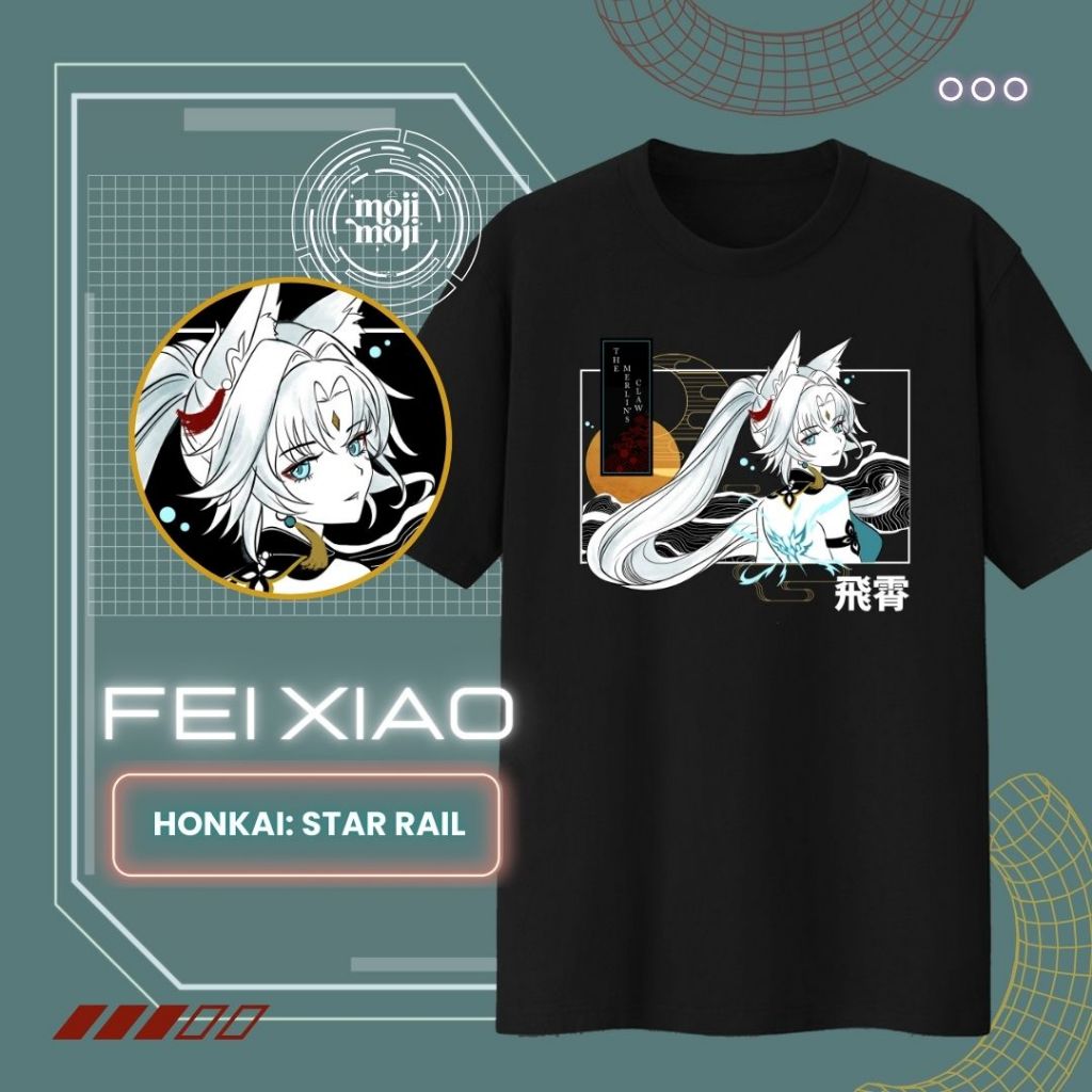 FEI XIAO HONKAI STAR RAIL HSR Feixiao Tshirt in Black | Shopee Philippines