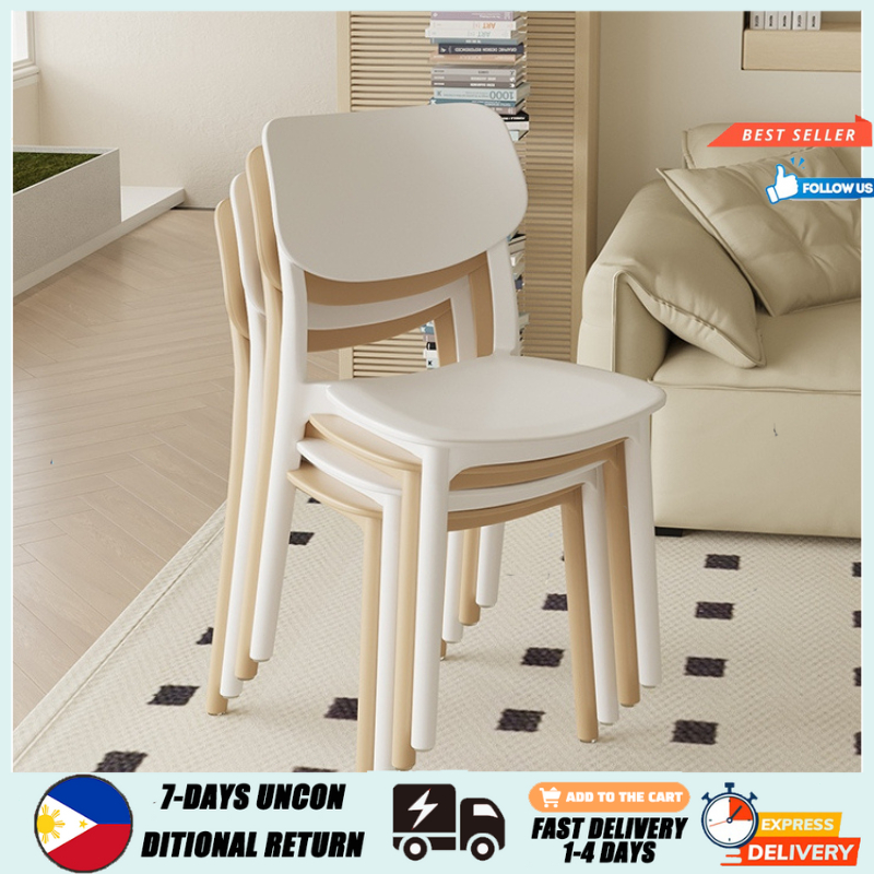 Minimalist Stackable Plastic Chair Thickened Anti-Slip Nordic Chair ...