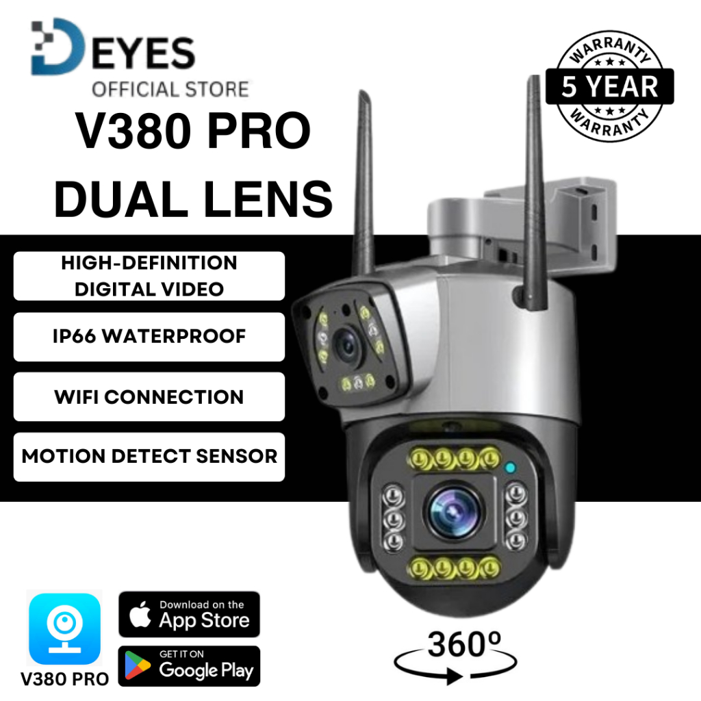 (COD) V380 PRO CCTV Dual Lens 1080P Wifi IP Camera Auto Tracking CCTV ...