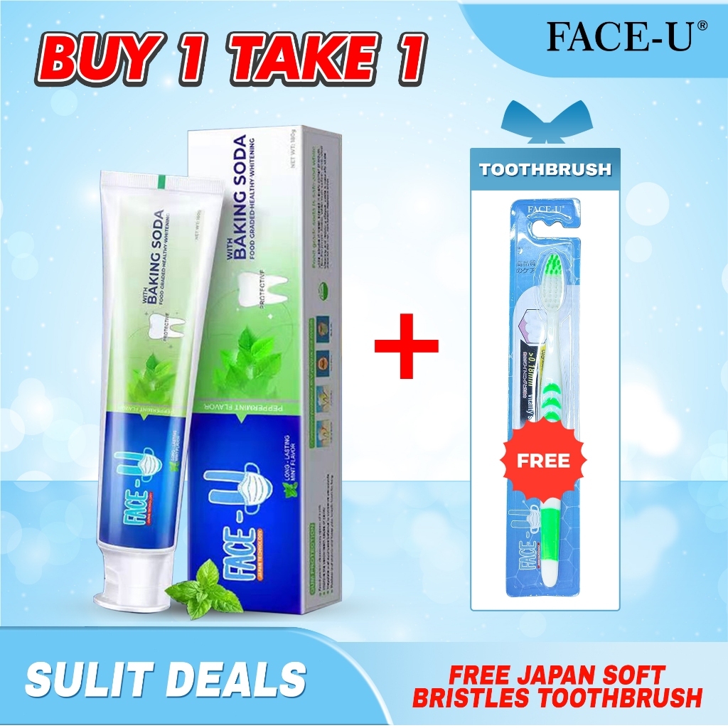 FACE-U Toothpaste 180g JAPAN Whitening Peppermint Food Graded Healthy ...