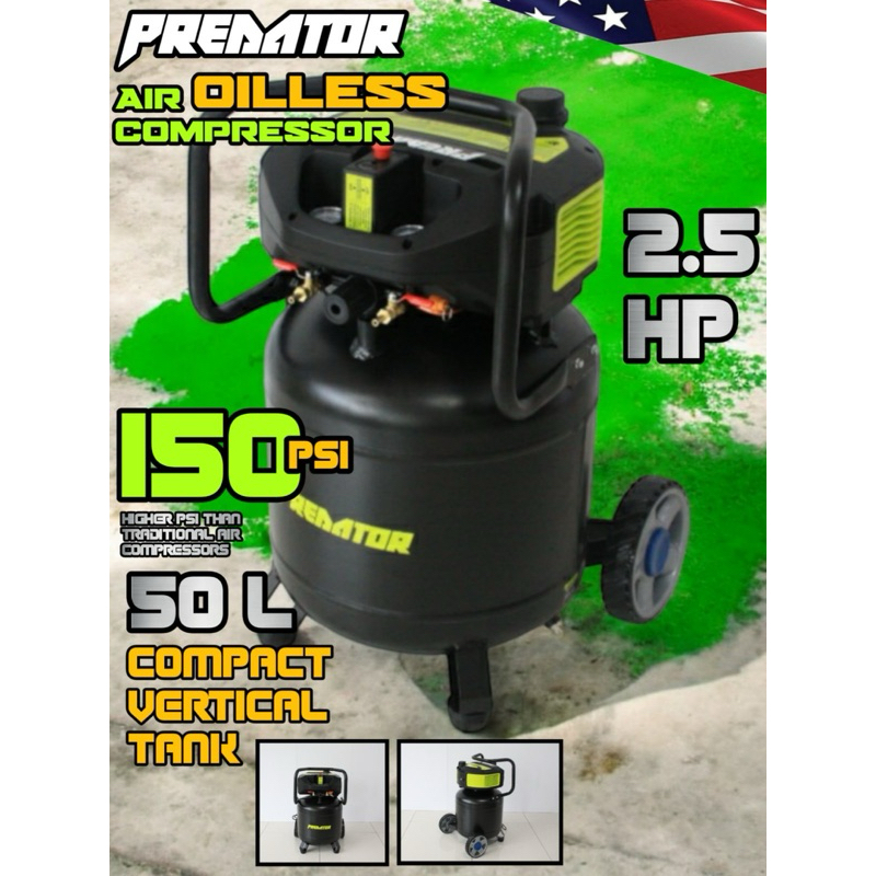 Predator Vertical tank air compressor 2.5hp 50 Liters | Shopee Philippines