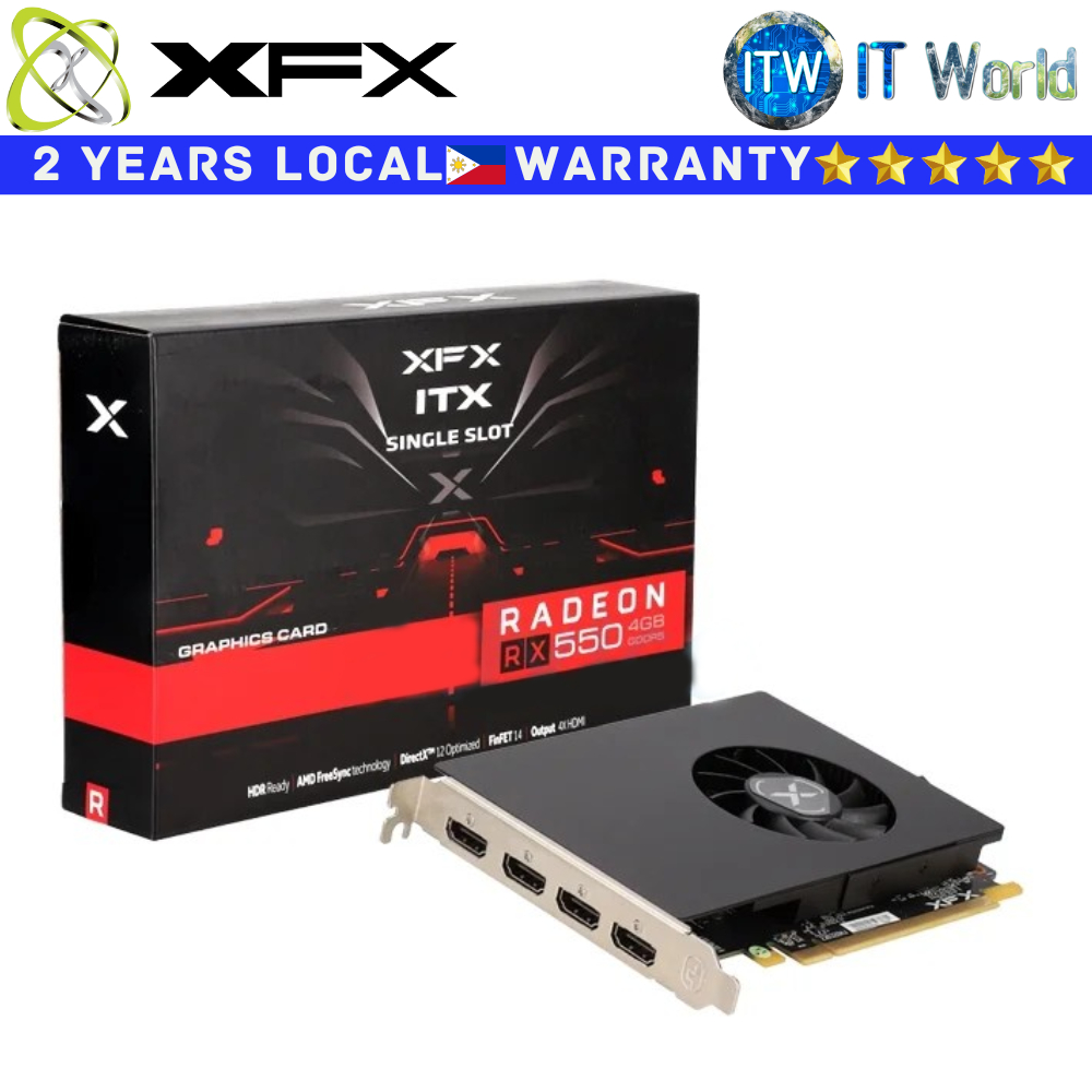 Itw | XFX RX 550 4GB GDDR5 ITX AMD Radeon Graphic Card (RX-550L4TFG4 ...