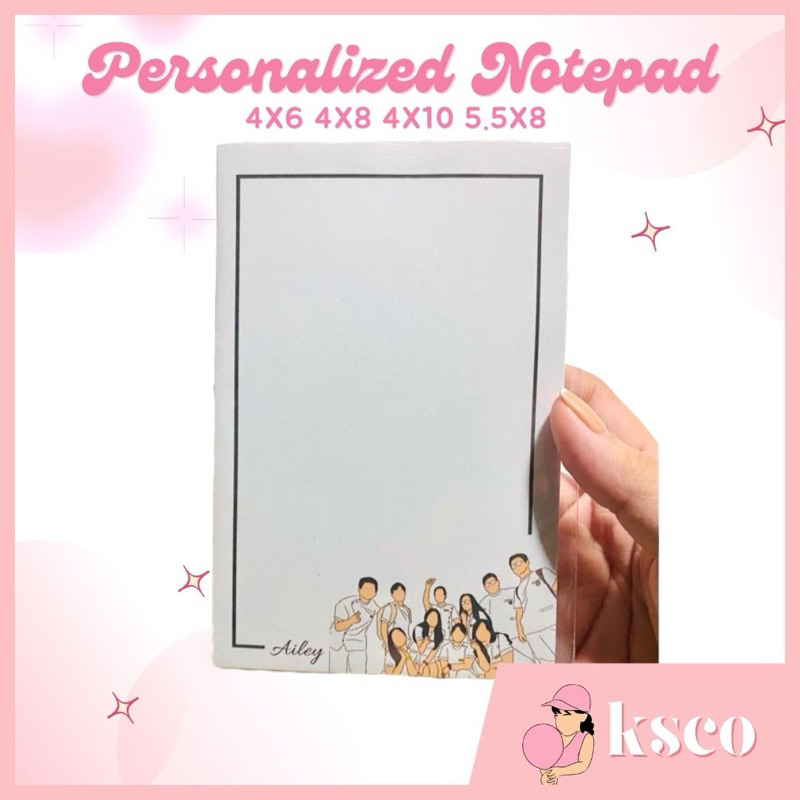 Personalized Notepad 50 pages 4x6 4x8 4x10 5.5x8 | souvenir gift ...