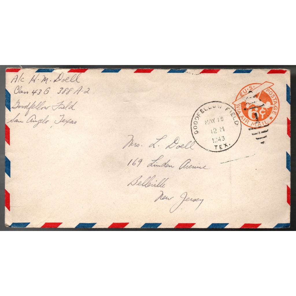 1943 Embossed Envelope AMERICANA USA Military Mail Cover with 6c ...