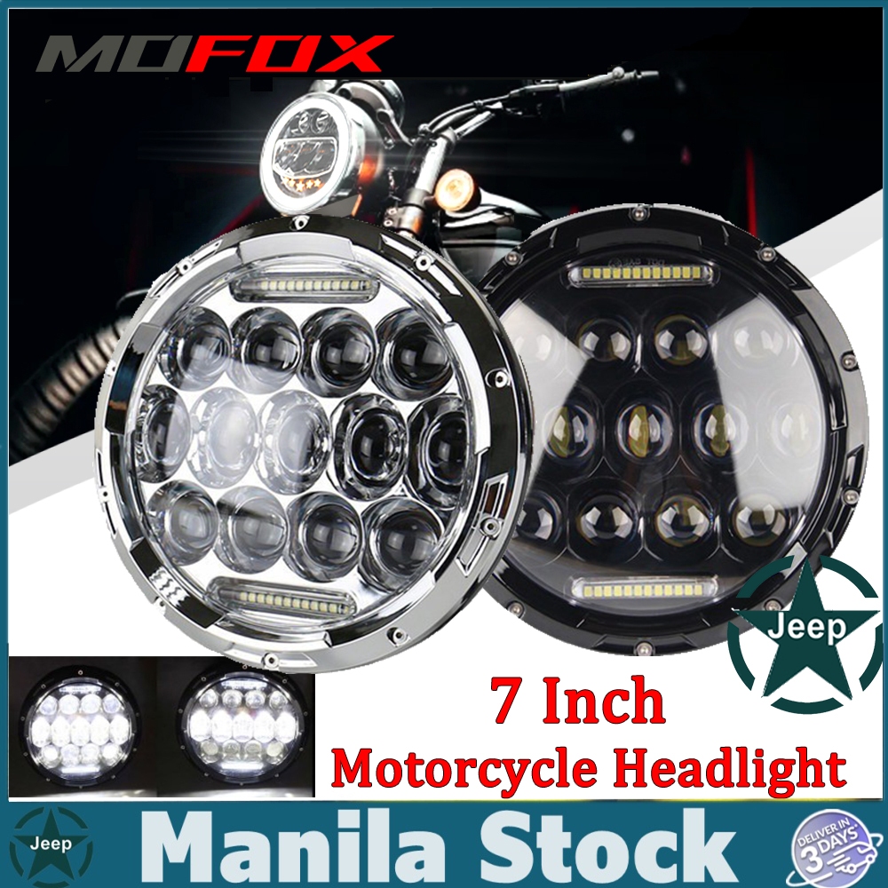 MOFOX F1 7Inch Motorcycle Round Headlight 75W Car Harley Off-road ...