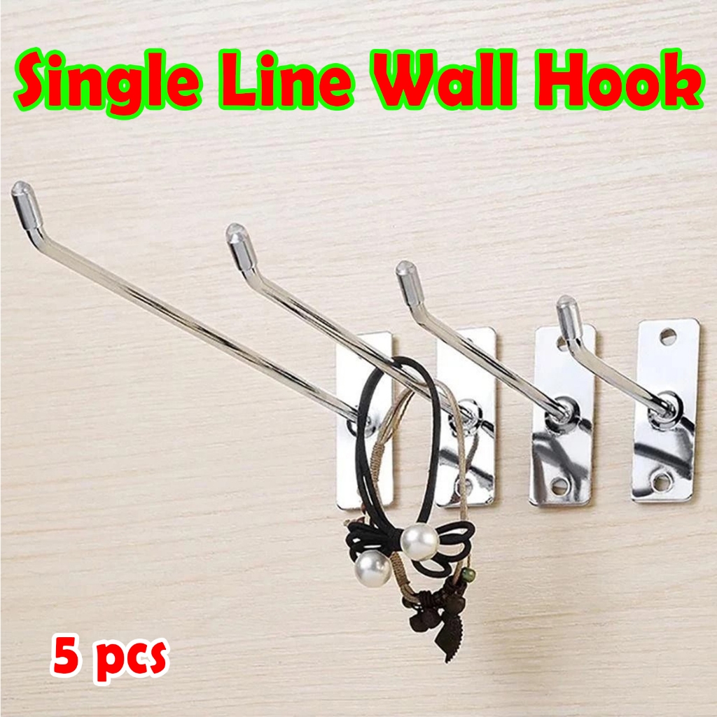 5Pcs Steel Single Line Wall Hook Supermarket Shelf Hooks Pegboard ...