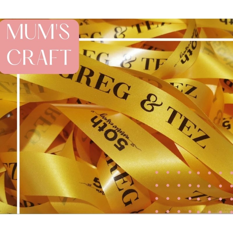 Personalized Cut-edge Satin Ribbon 25mm (10yards) | Shopee Philippines