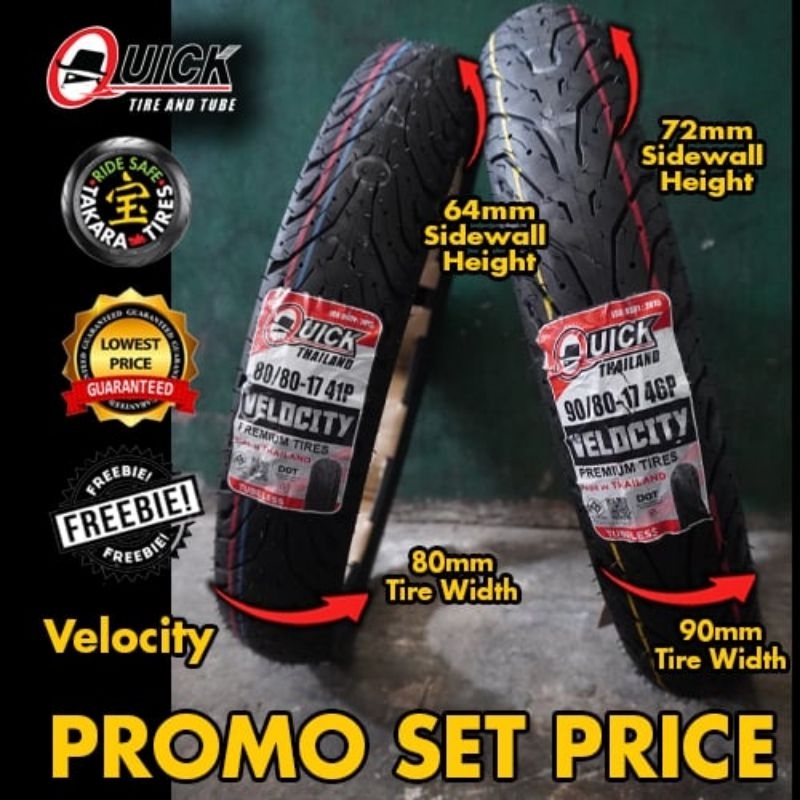 QUICK TIRE VELOCITY PROMO SET PRICE TAKARA TIRES, Motorcycle Tires ...