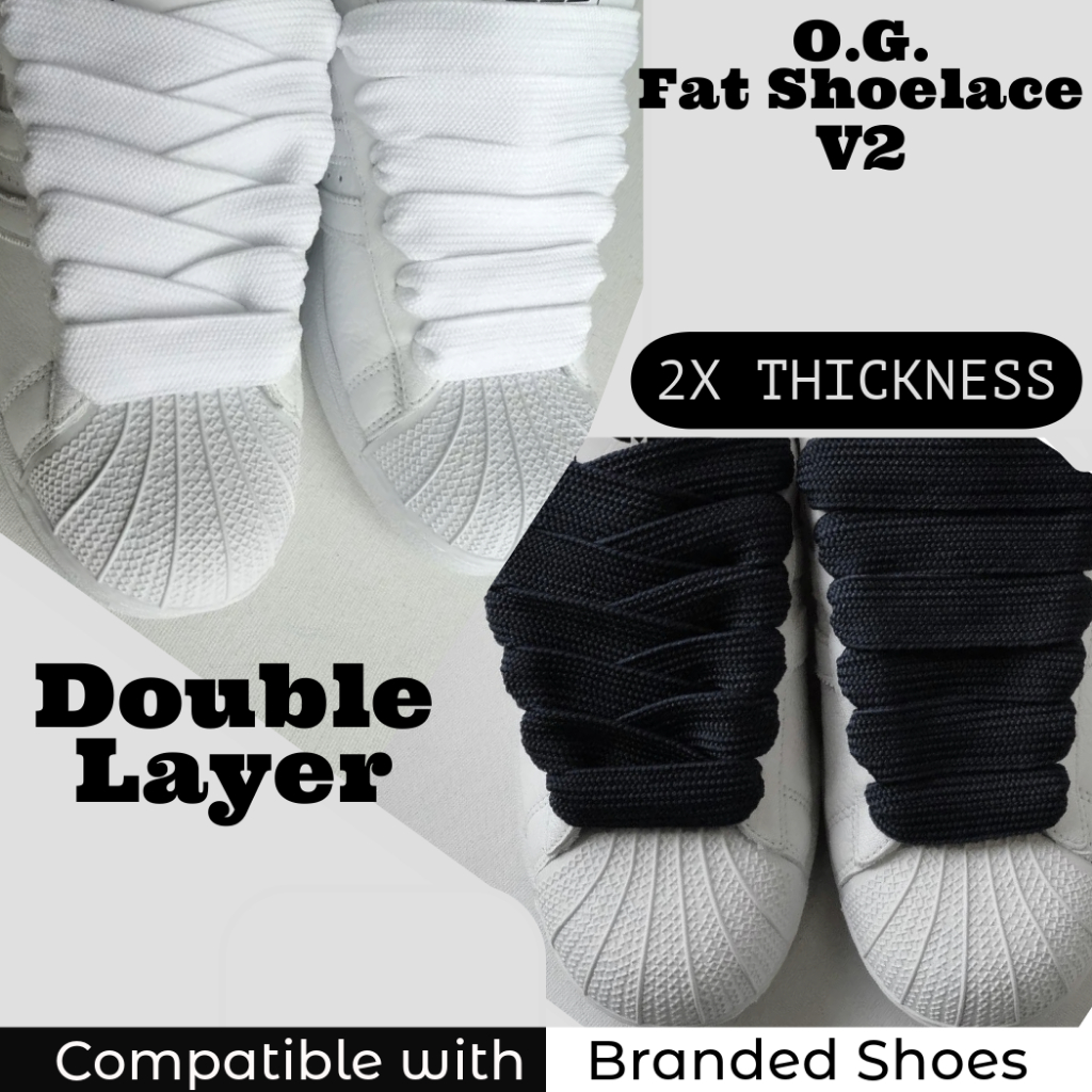 2pcs Fat Shoelace V2 Jumbo Premium Thick Suede Shoe Lace Cotton Sintas ...