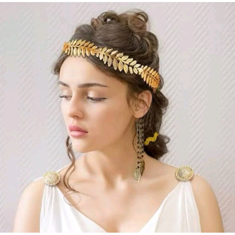 Roman Goddess Crown Headpiece Bay Leaf Crown Metalic Gold Crown Goddess ...