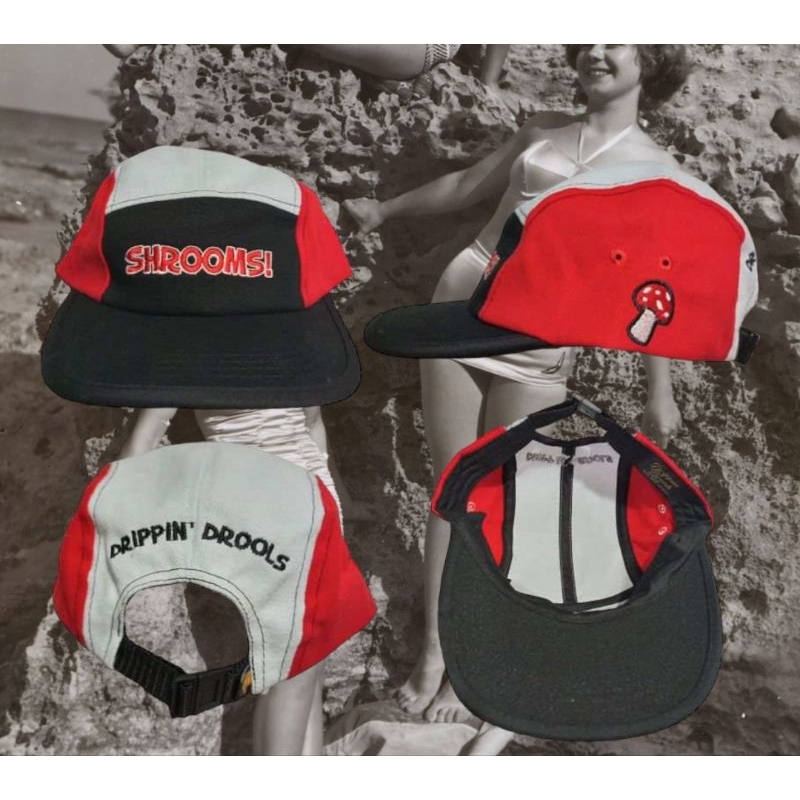Shrooms Red White 5 Panel Hat Custom | Shopee Philippines
