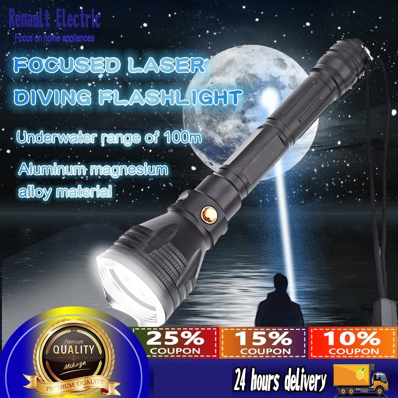 YUPARD Scuba Diving Flashlight 200M Waterproof Underwater Torch Bright ...