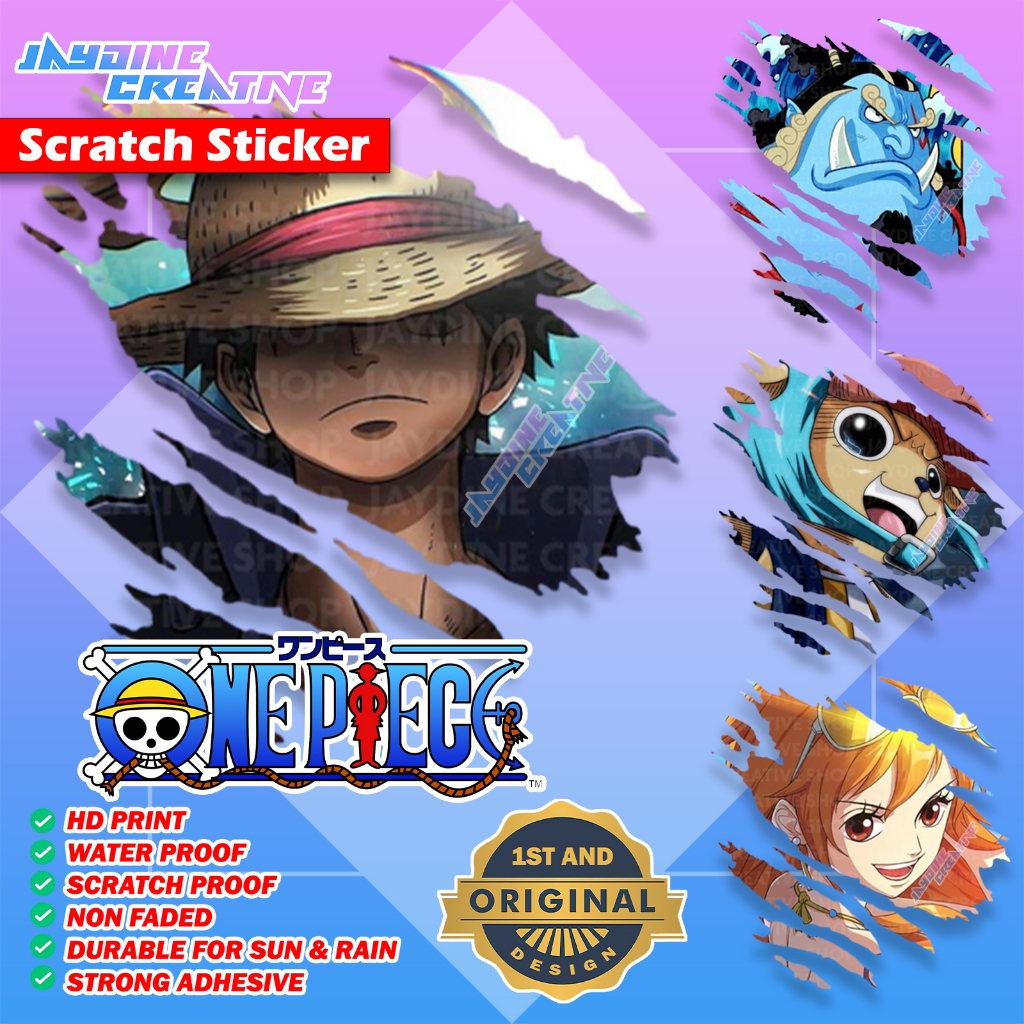 One Piece Scratch Design Sticker Indoor Outdoor Vinyl Sticker ...