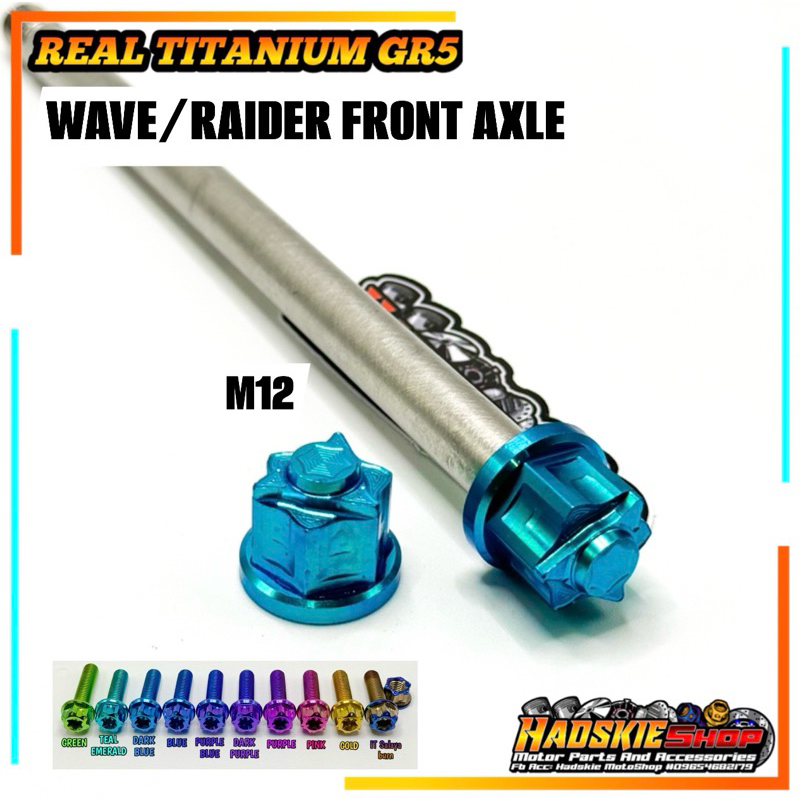 REAL TITANIUM GR5 WAVE/RAIDER FRONT AXLE | Shopee Philippines
