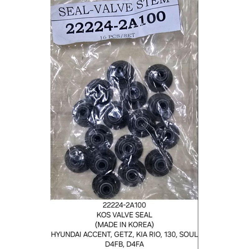 VALVE SEAL HYUNDAI ACCENT, GETZ, KIA RIO, 130, SOUL, D4BH, D4FA (SET of ...