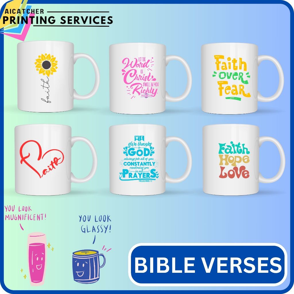 Bible Verse Design Sublimation Mugs With Box | Shopee Philippines