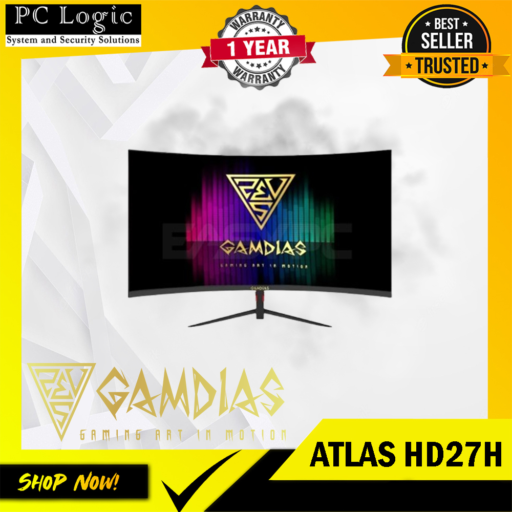 ATLAS HD27H 27" CURVED GAMING MONITOR 280HZ 1MS I DP,HDMI , AUDIO OUTPUT I FREESYNC | Shopee ...