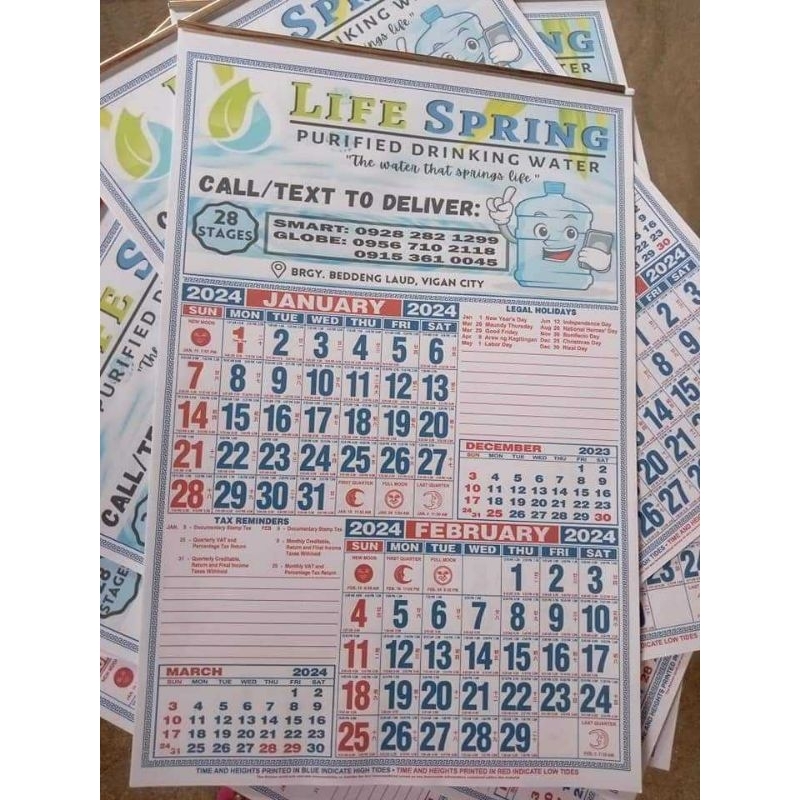 colored commercial calendar 11x17 in 6 pages(150) | Shopee Philippines