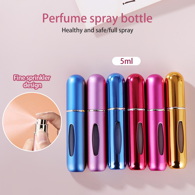 5ML PORTABLE MINI REFILLABLE PERFUME BOTTLE WITH SPRAY SCENT PUMP EMPTY ...