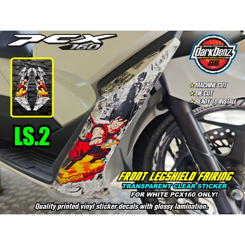 Honda PCX 160 Anime Clear Printed Sticker Decals for White Fairings ...