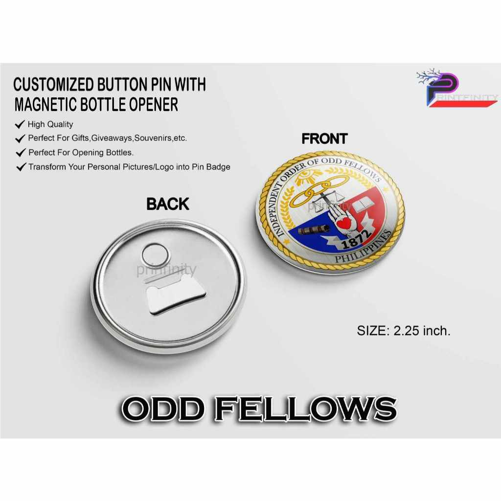 ODD FELLOWS BUTTON PIN REF MAGNET WITH BOTTLE OPENER | Shopee Philippines