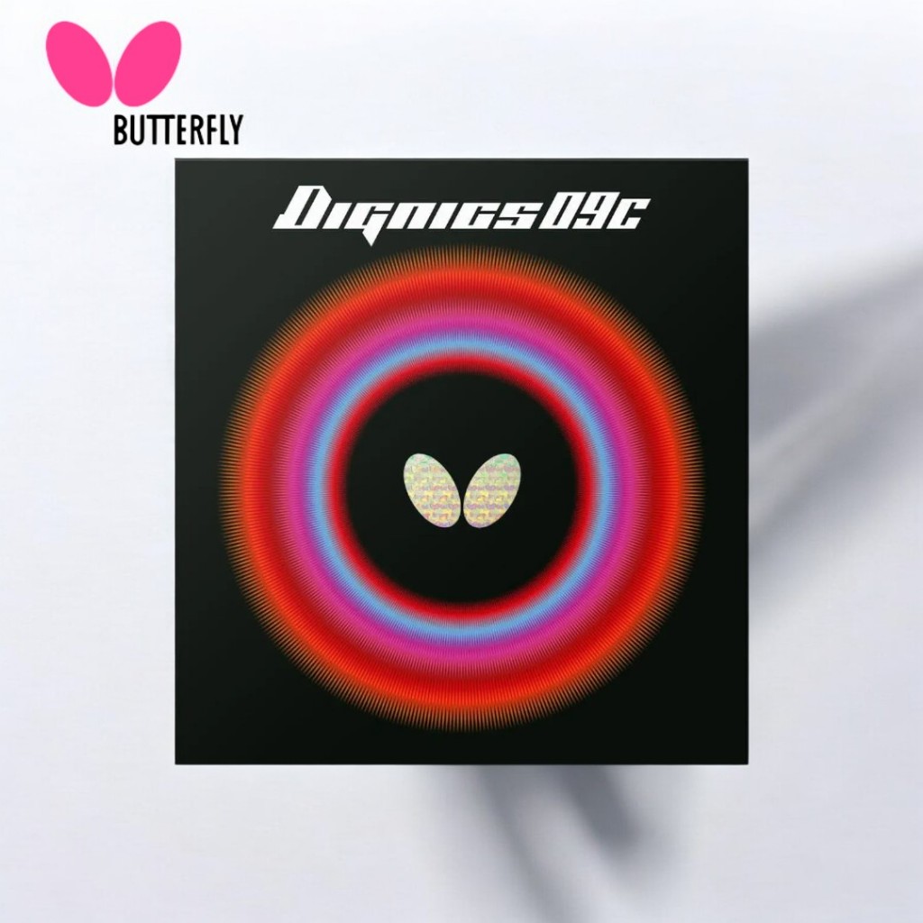 Butterfly High Tension Sticky Rubber for Table Tennis Dignics 09C Black/Red Thickness 1.9mm or 2 ...