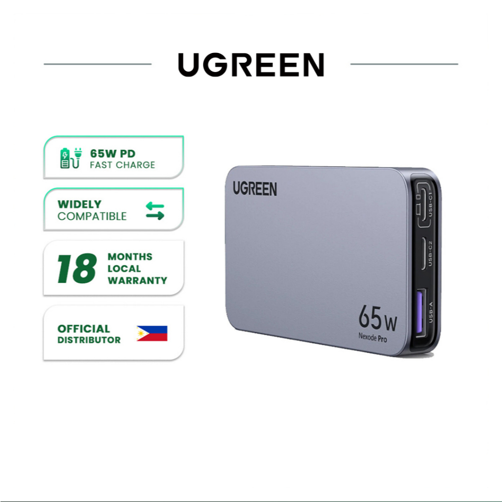 UGREEN Nexode Pro 65W 3-Port GaN Ultra-Slim Fast Charger - PH | Shopee Philippines